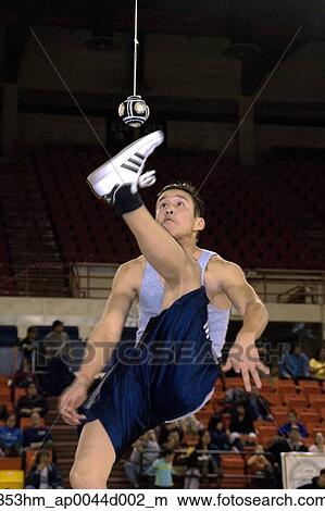 Boy doing One-Foot High Kick 2006 Senior Native Youth Olympic Games ...