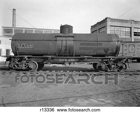 Train Locomotive Oil Car Retro Stock Photograph | r13336 | Fotosearch