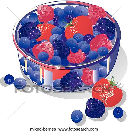 Stock Illustration of Mixed Berries mixed-berries - Search Clip Art ...