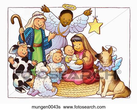 Stock Illustration of Christmas Pageant in Color mungen0043s - Search ...