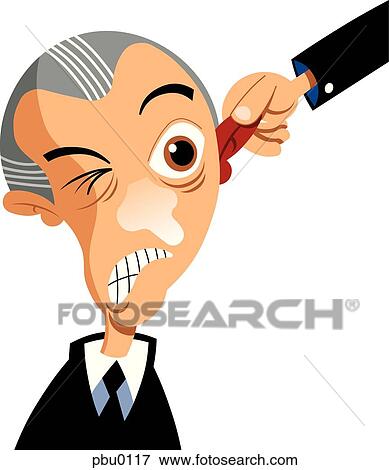 Stock Illustration of A man being pulled by the ear pbu0117 - Search ...
