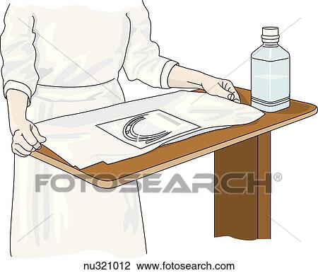 Image shows opening of the sterile kit. Drawing | nu321012 | Fotosearch