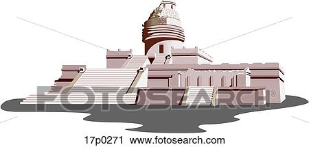 Observatorio de Tulum Clipart | 17p0271 | Fotosearch