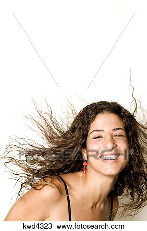 Portrait of an ecstatic woman. Stock Image | kwd4323 | Fotosearch