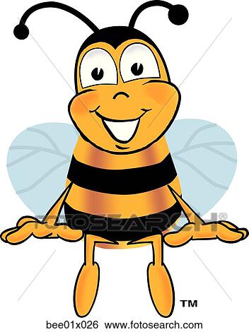 Clip Art of bee sitting bee01x026 - Search Clipart, Illustration ...
