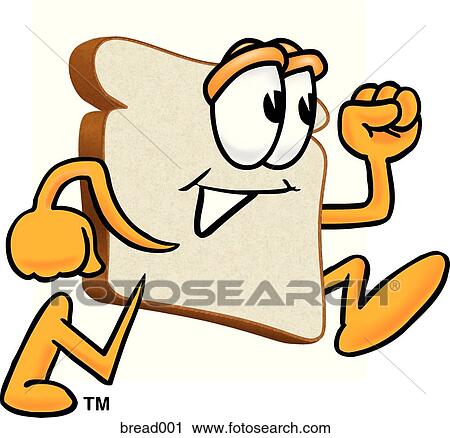 Bread Running Clip Art | bread001 | Fotosearch