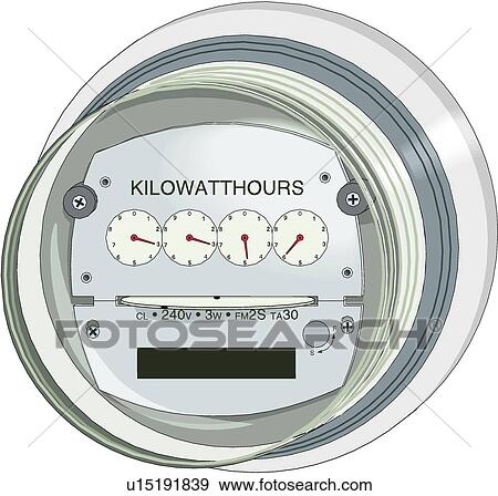 Clip Art of Electric Meter u15191839 - Search Clipart, Illustration ...