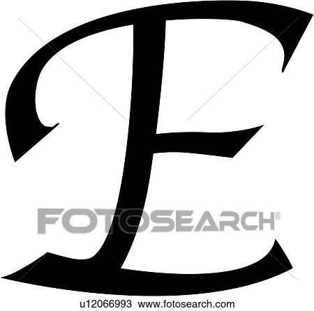 Clipart of , alphabet, block, calligraphy, capital, chisel, e, letter ...