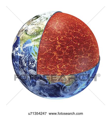 Stock Illustration of Earth's crust, artwork u71354247 - Search EPS ...