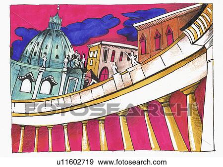 Stock Illustration of The city of Rome u11602719 - Search Vector ...