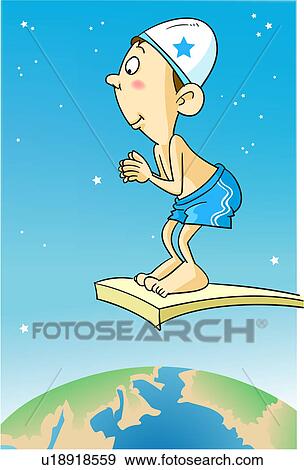 Stock Illustration of Diving Off the High Dive u18918559 - Search ...