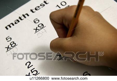 Child taking math test Stock Image | u11266800 | Fotosearch