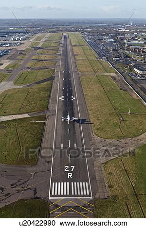 Stock Photography of England, London, Heathrow. Aerial view of a ...