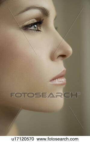Side portrait of a woman Stock Image | u17120570 | Fotosearch